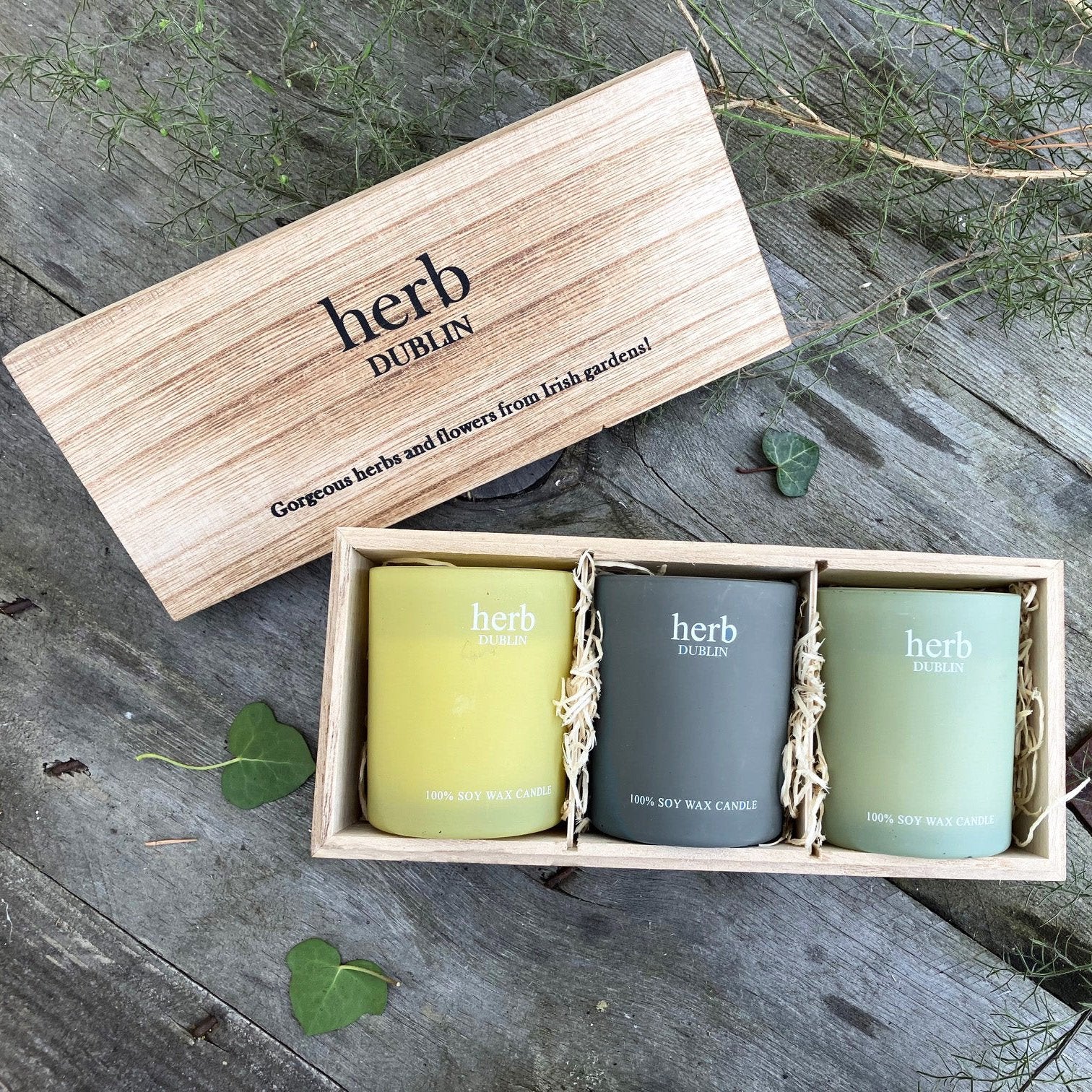 Herb Dublin Trio of Scented Candles - Candle Gift Set | The Flower ...